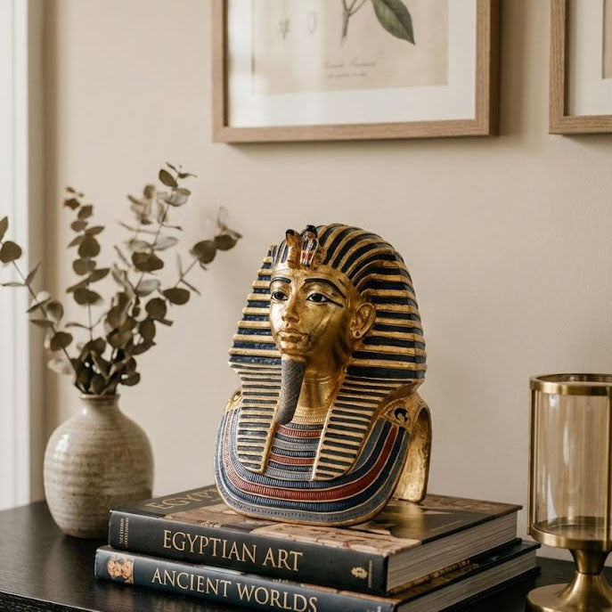 Goldene Maske des Königs Tutanchamun, 20 cm – Nile & Stone